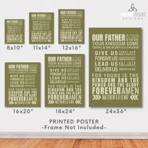 Lords Prayer Poster Matthew 6 Daily Bread Our Father Bible Verse Art ...