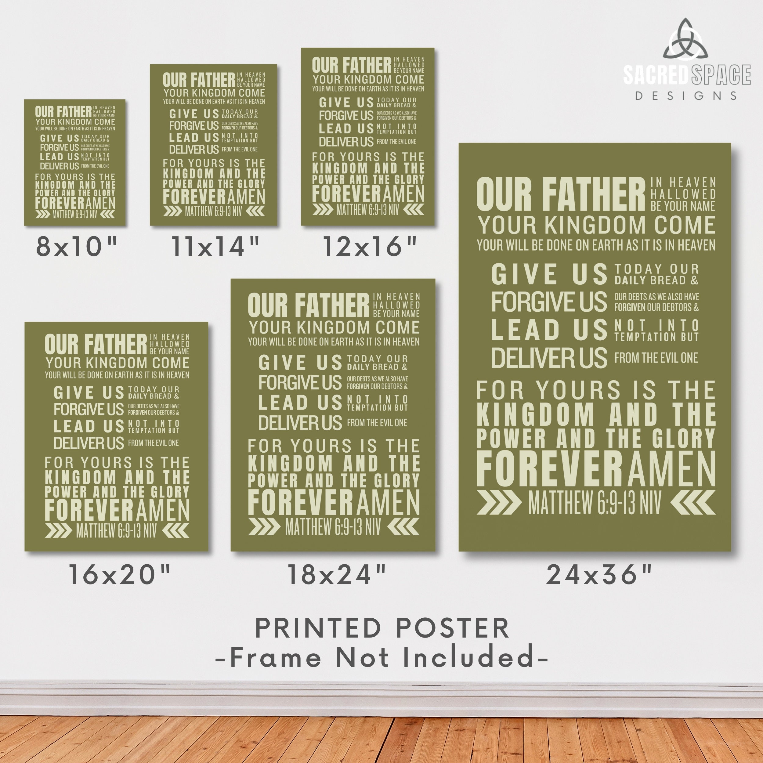 Lords Prayer Poster Matthew 6 Daily Bread Our Father Bible Verse Art ...