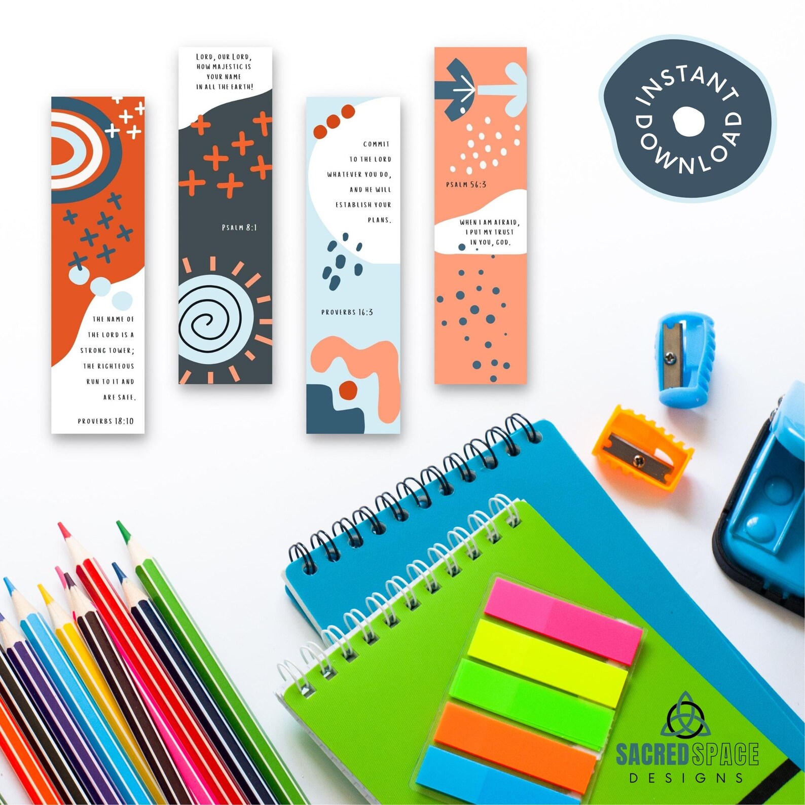 Bible Verse Bookmark for Kids Scripture Bookmark Digital Kids Bible ...