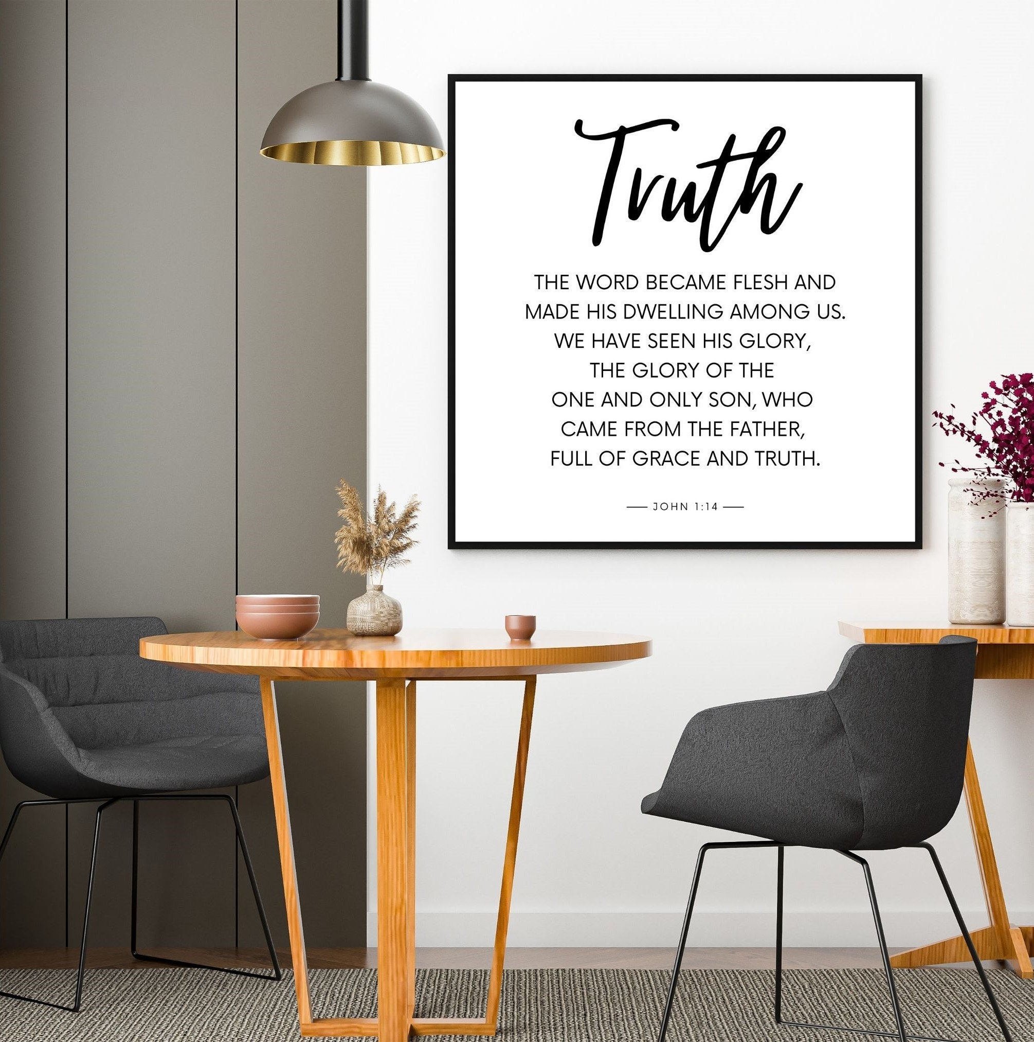 John 1:14 the Word Became Flesh Full of Grace and Truth Bible - Etsy