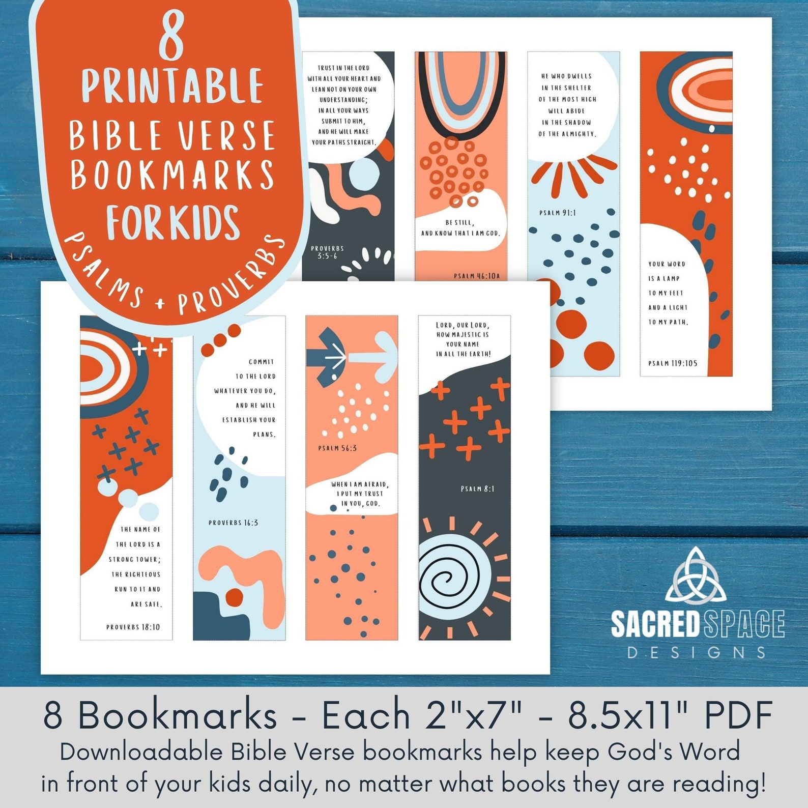 Bible Verse Bookmark for Kids Scripture Bookmark Digital Kids Bible ...