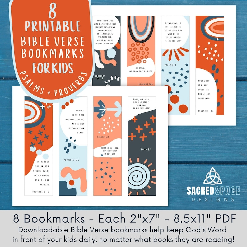 Bible Verse Bookmark for Kids Scripture Bookmark Digital Kids Bible ...