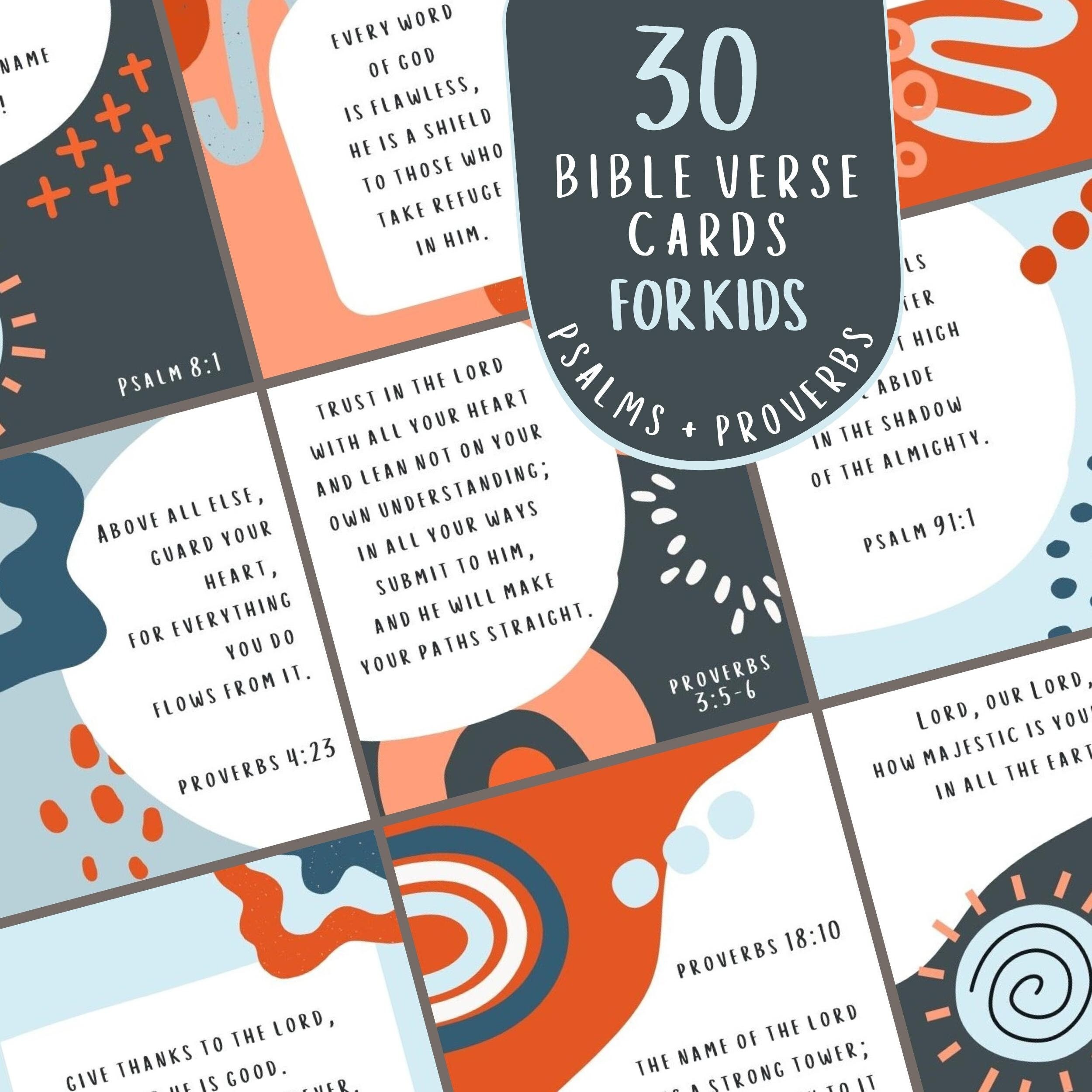 Kids Printable Bible Verse Affirmation Cards Scripture Cards Memory ...