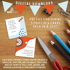 Kids Bible Verse Memory Cards Scripture Affirmation Cards Proverbs ...