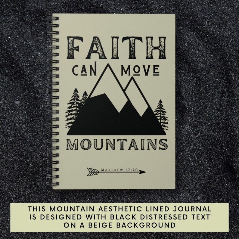 Faith Can Move Mountains Bible Verse Lined Journal Matthew Christian ...