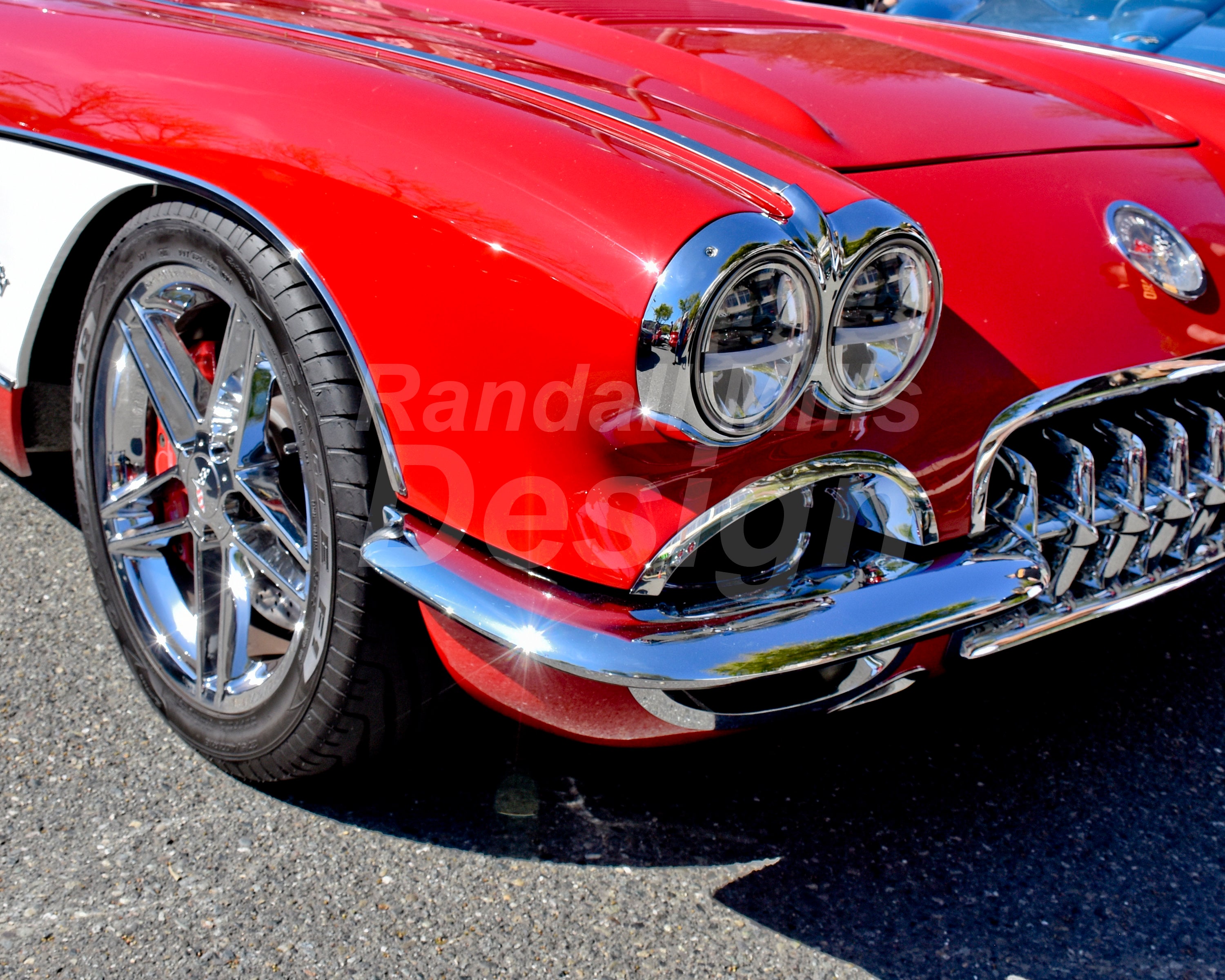 58 Red Chevy Corvette Convertible Photo Perfect for Husband’s Man Cave ...
