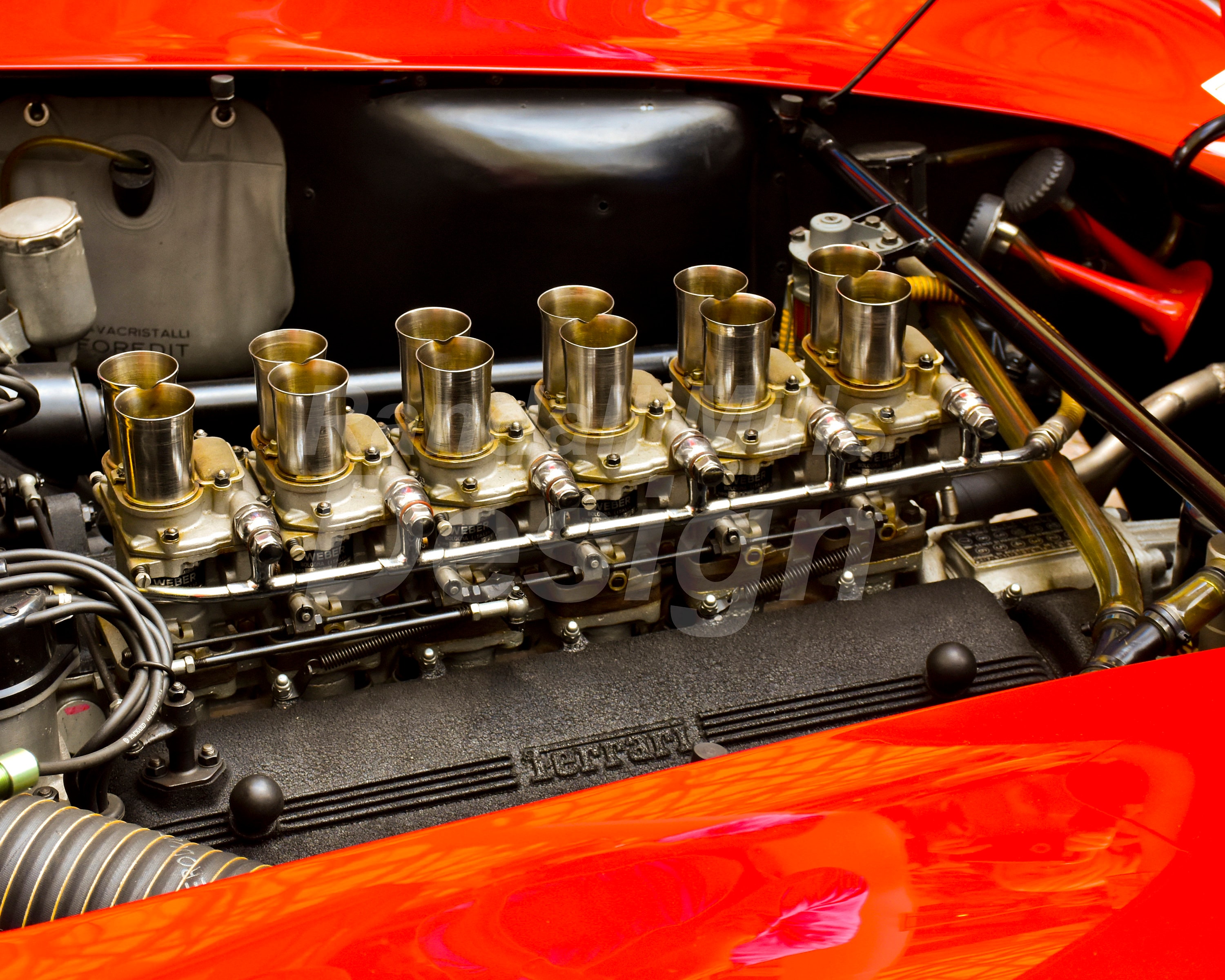 62 Red Ferrari 250 GTO Engine Photo Perfect Husband’s Man Cave, Garage ...