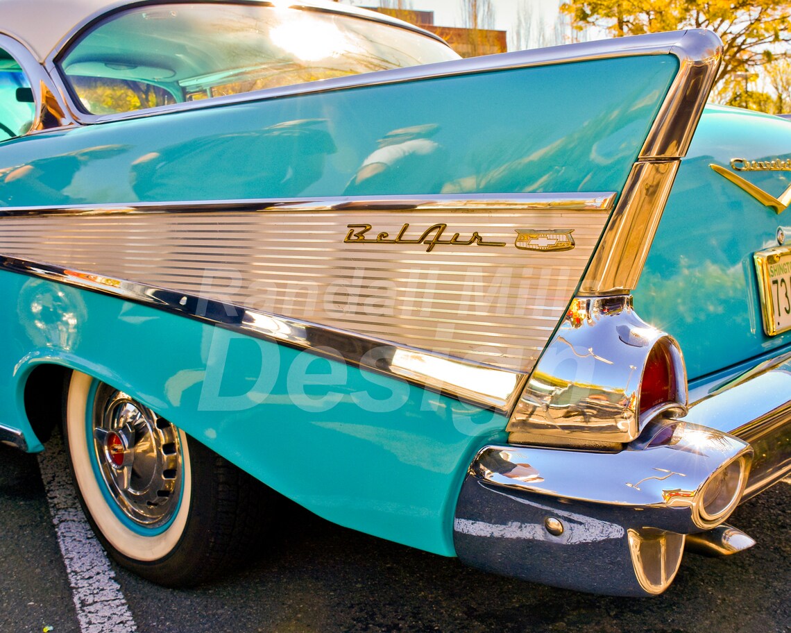 57 Turquoise Chevy Belair Photo Perfect for the Husband’s Man Cave ...