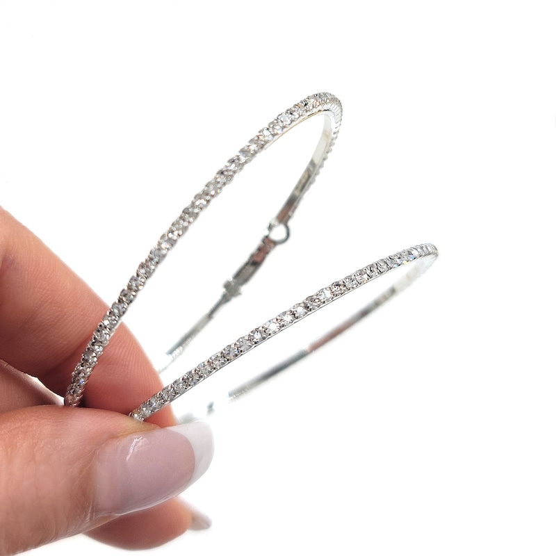 Silver Hoops Large Bling - Etsy