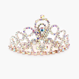 Mini Rhinestone Tiara Hair Comb, Rhinestone Princess Mini Tiara, Bridal ...