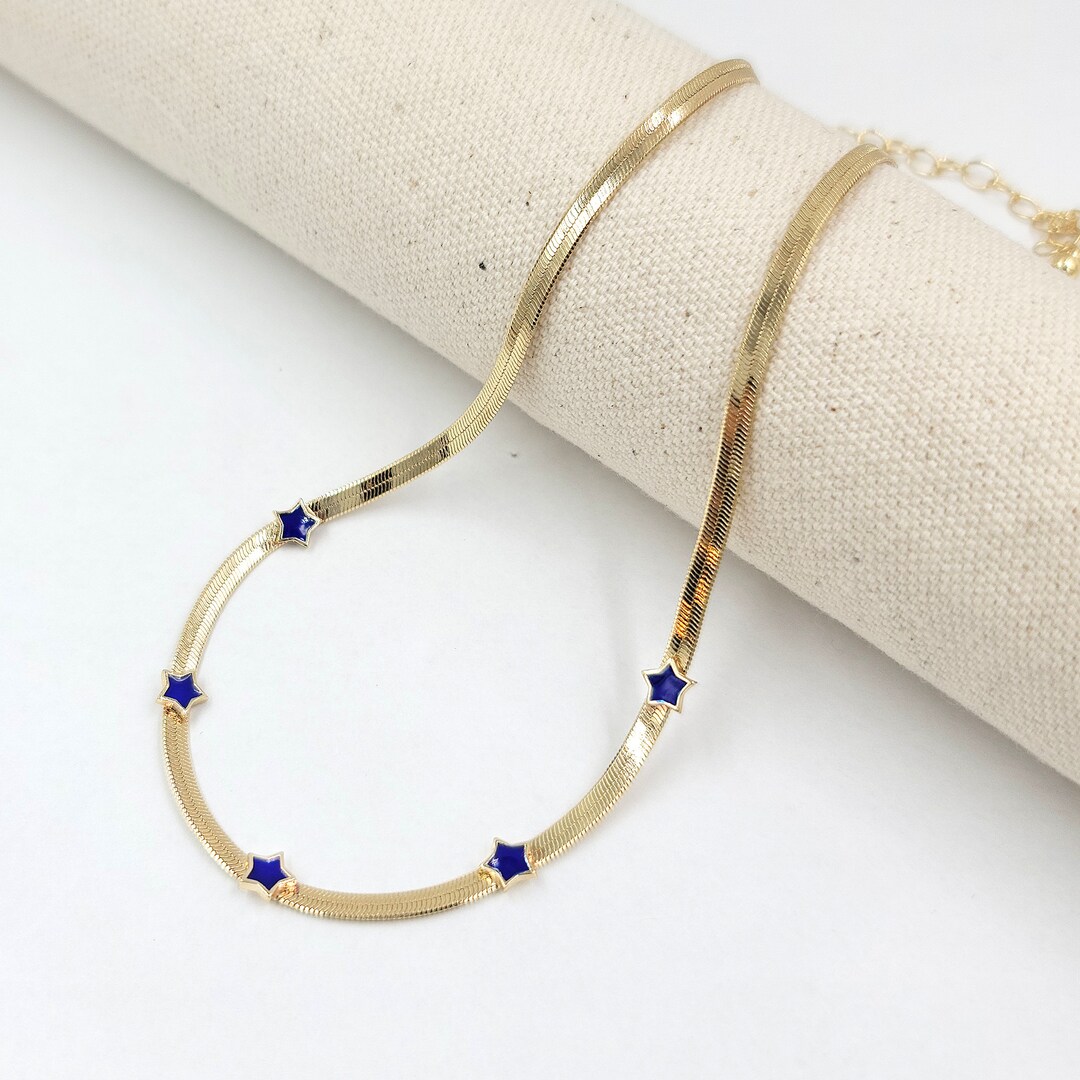 18K Gold Plated Snake Chain Chokers, Star Chokers, Snake Chain Necklace ...