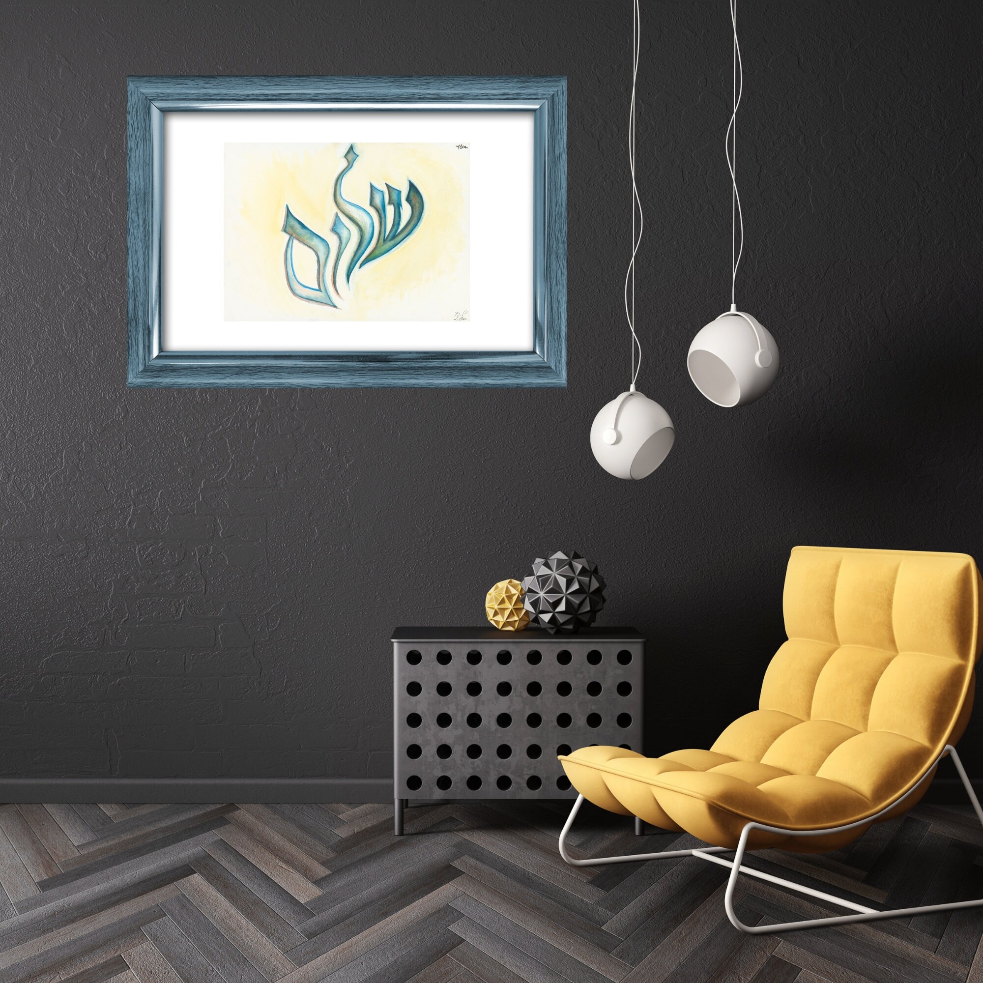 Hebrew Calligraphy in Watercolor Colorful Judaica Painting of shalom ...