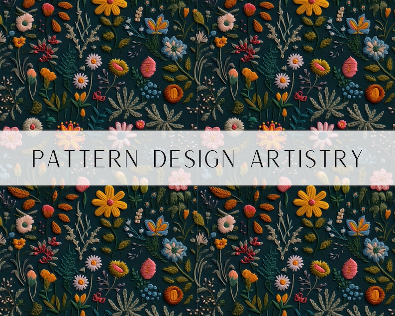 Embroidery Seamless File, Faux Embroidery Pattern - Etsy