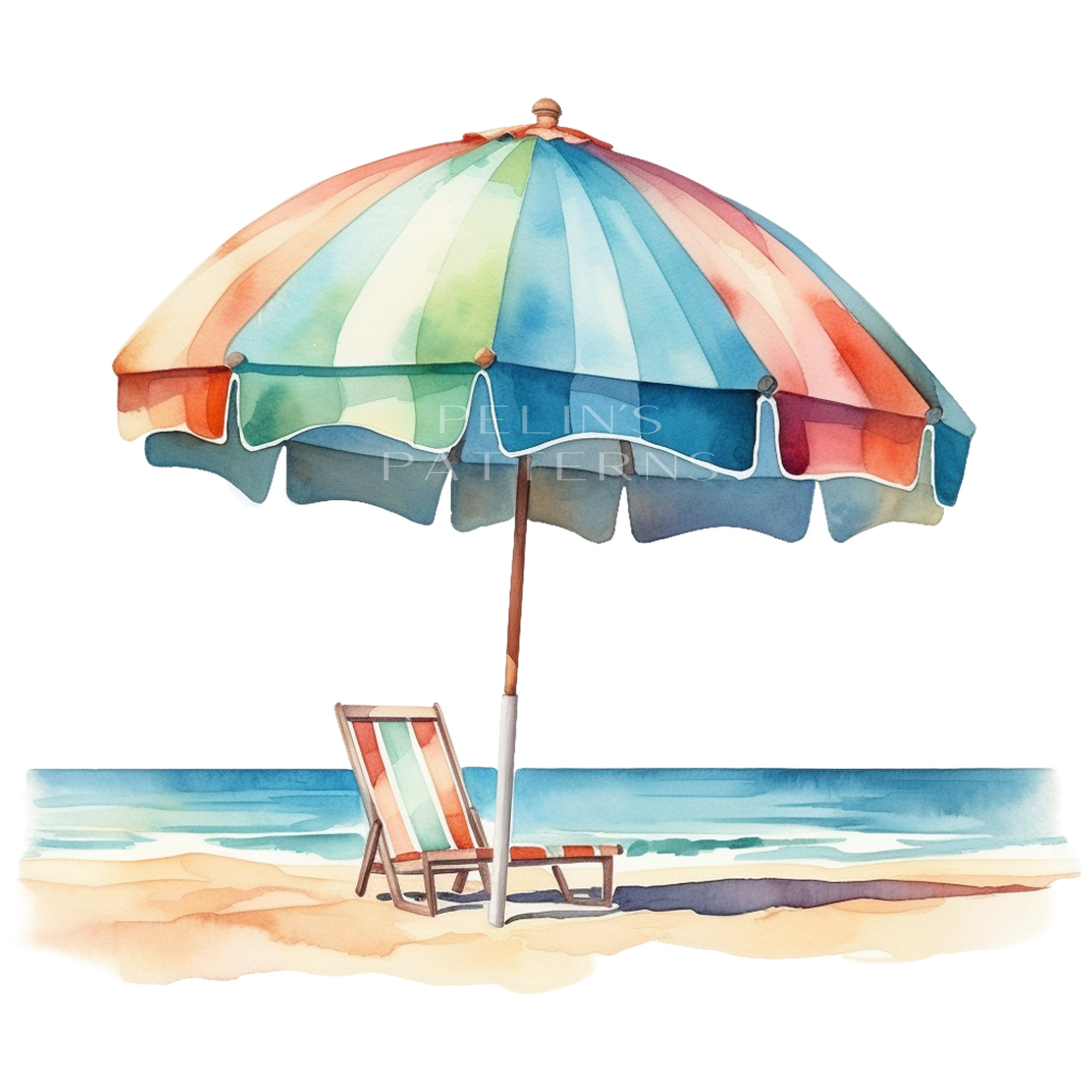 Beach Umbrella Clipart Png - Etsy