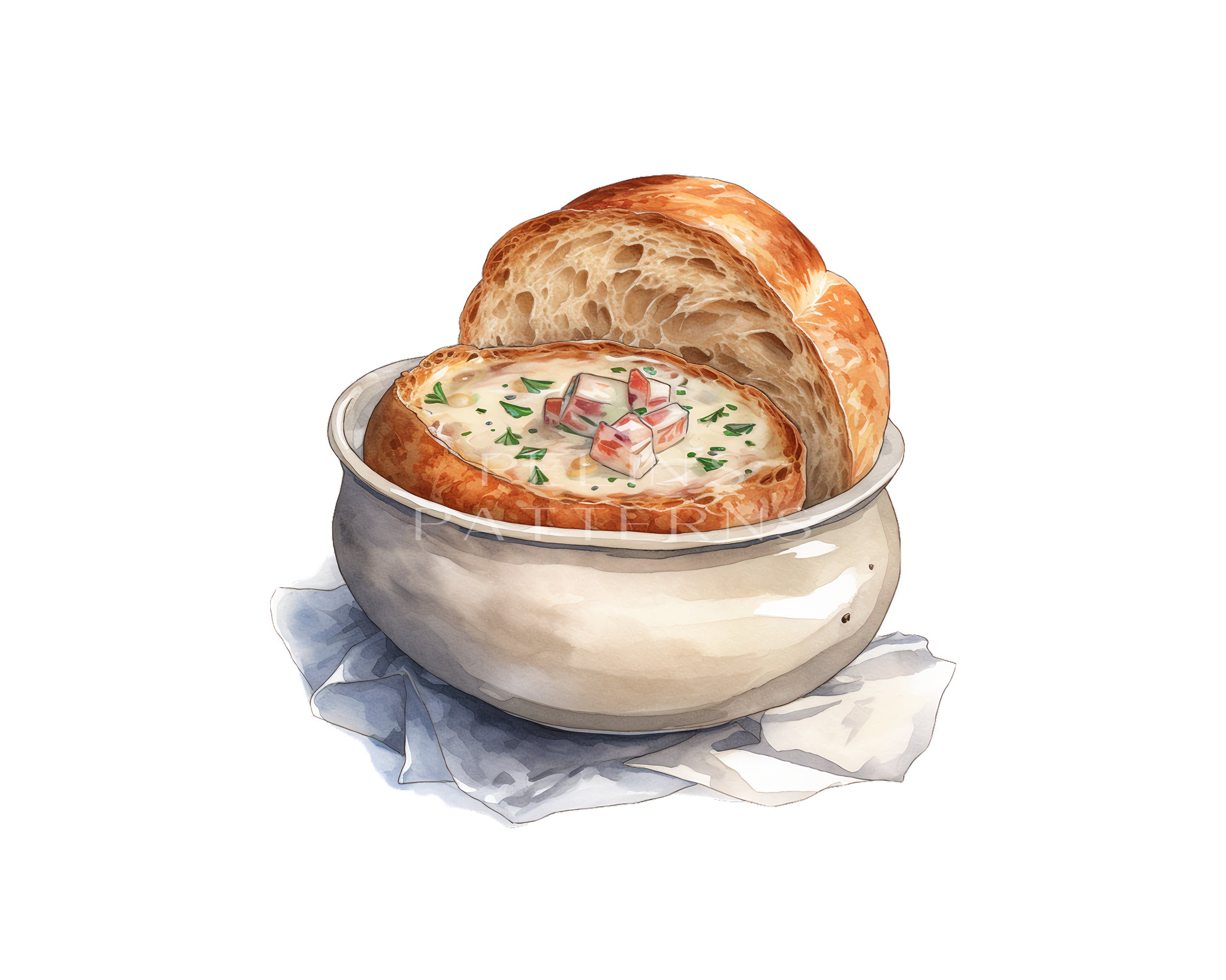Food Clipart PNG, Clam Chowder - Etsy