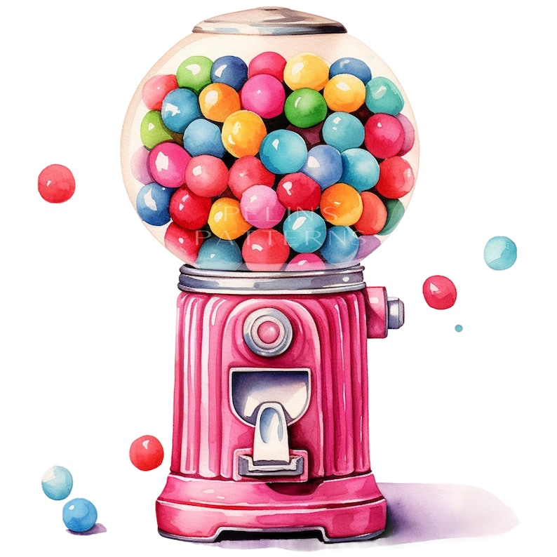Gumball Machine Png Clipart - Etsy