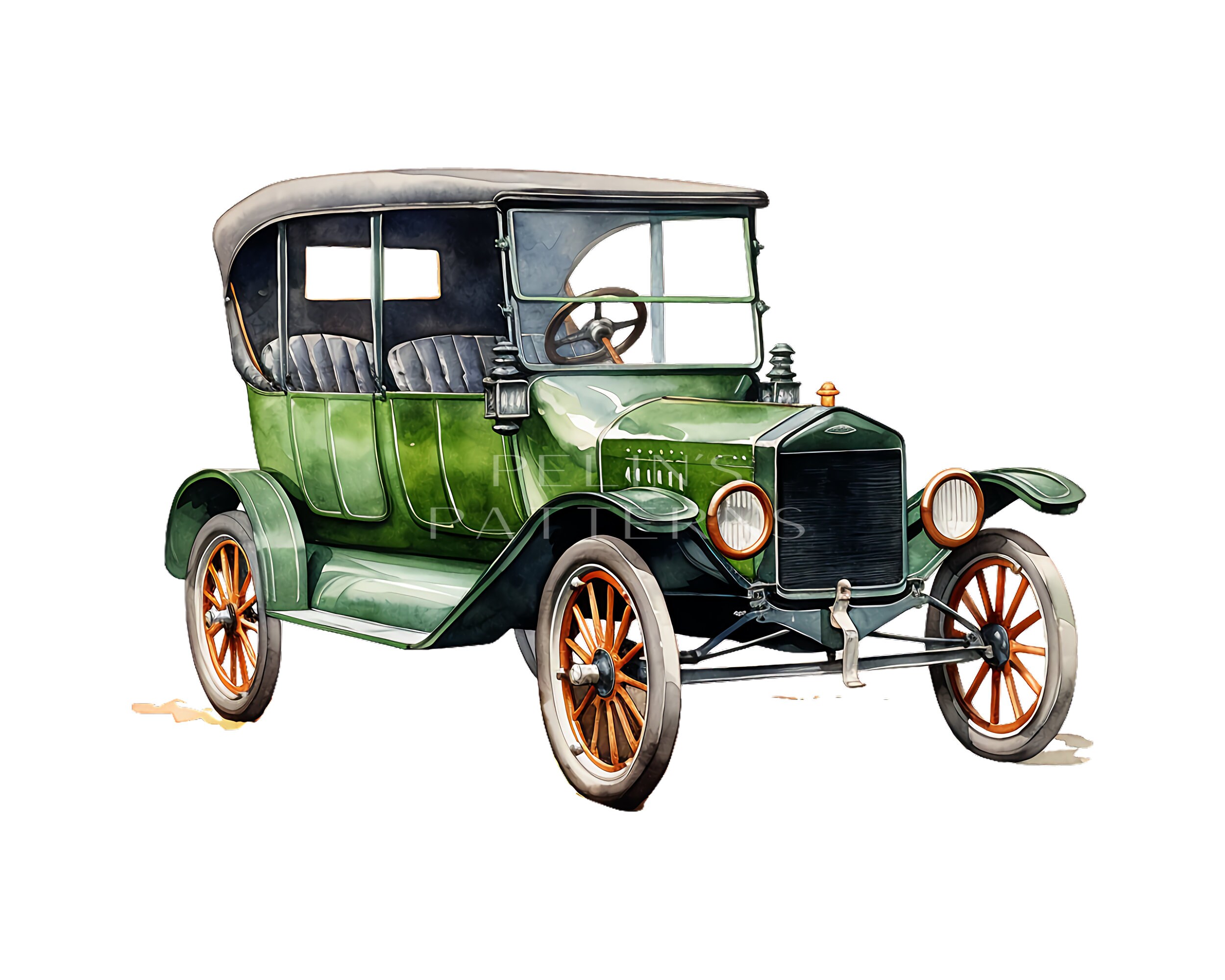 Classic Model T Ford Clipart PNG - Etsy