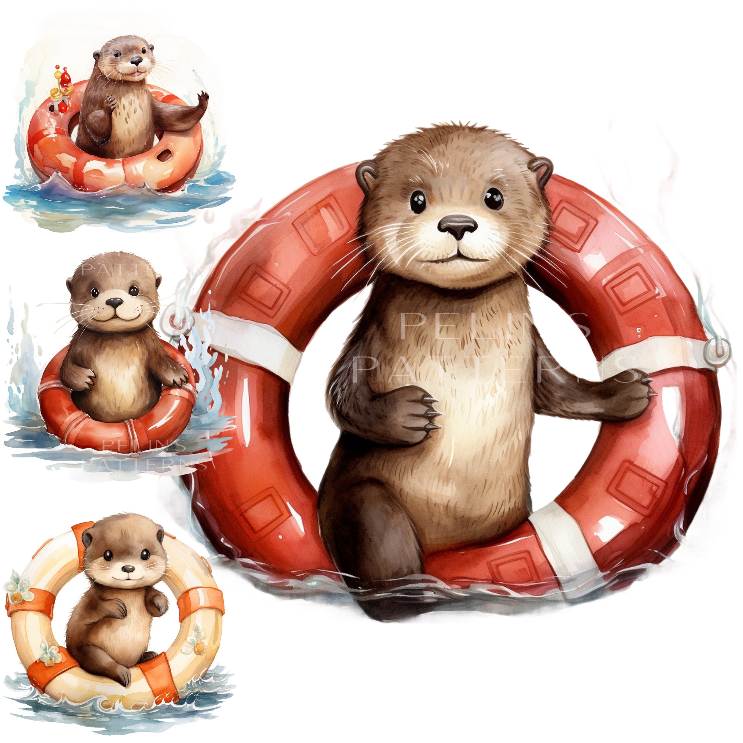 Otter Png Clipart - Etsy
