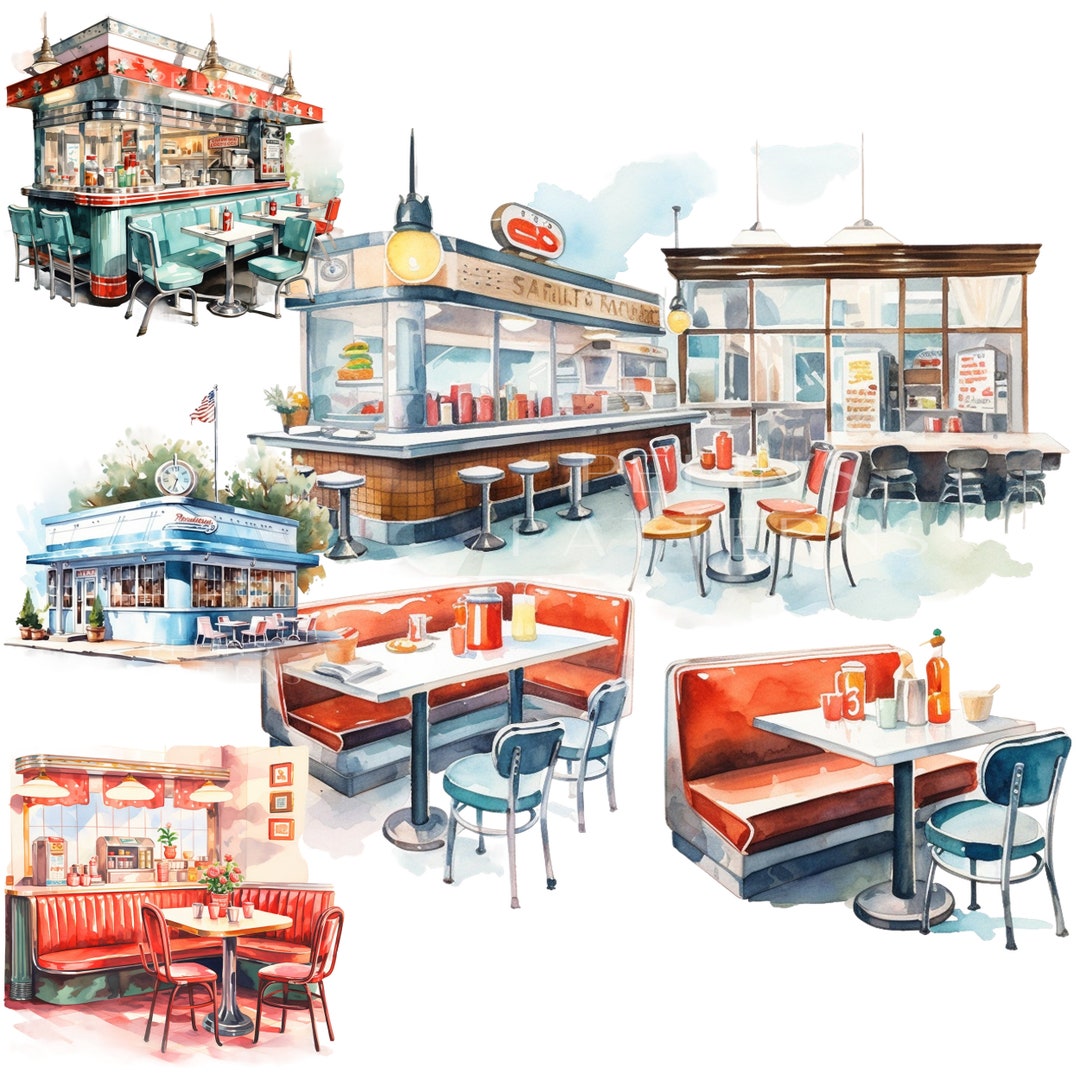 Diner Png Clipart - Etsy