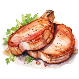 Pork Chops Png Clipart - Etsy