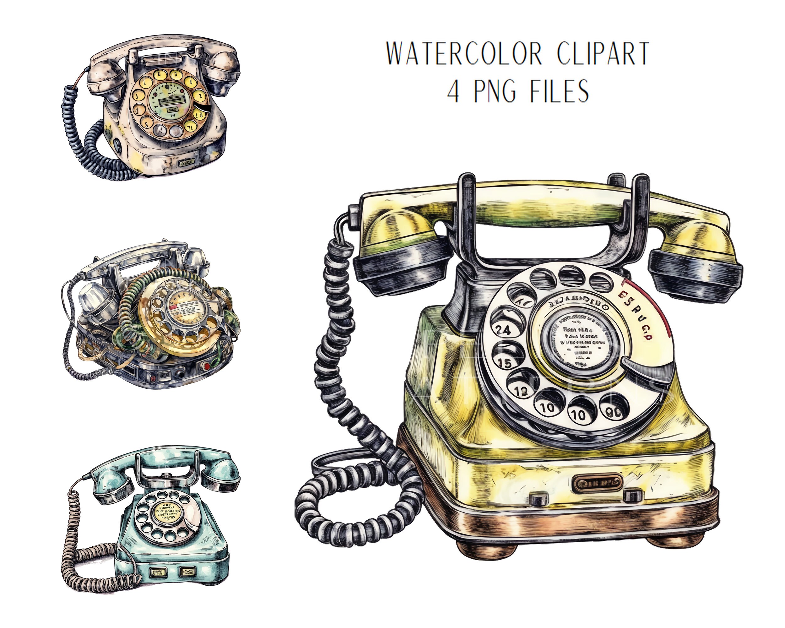 Altes Telefon Clipart Flower