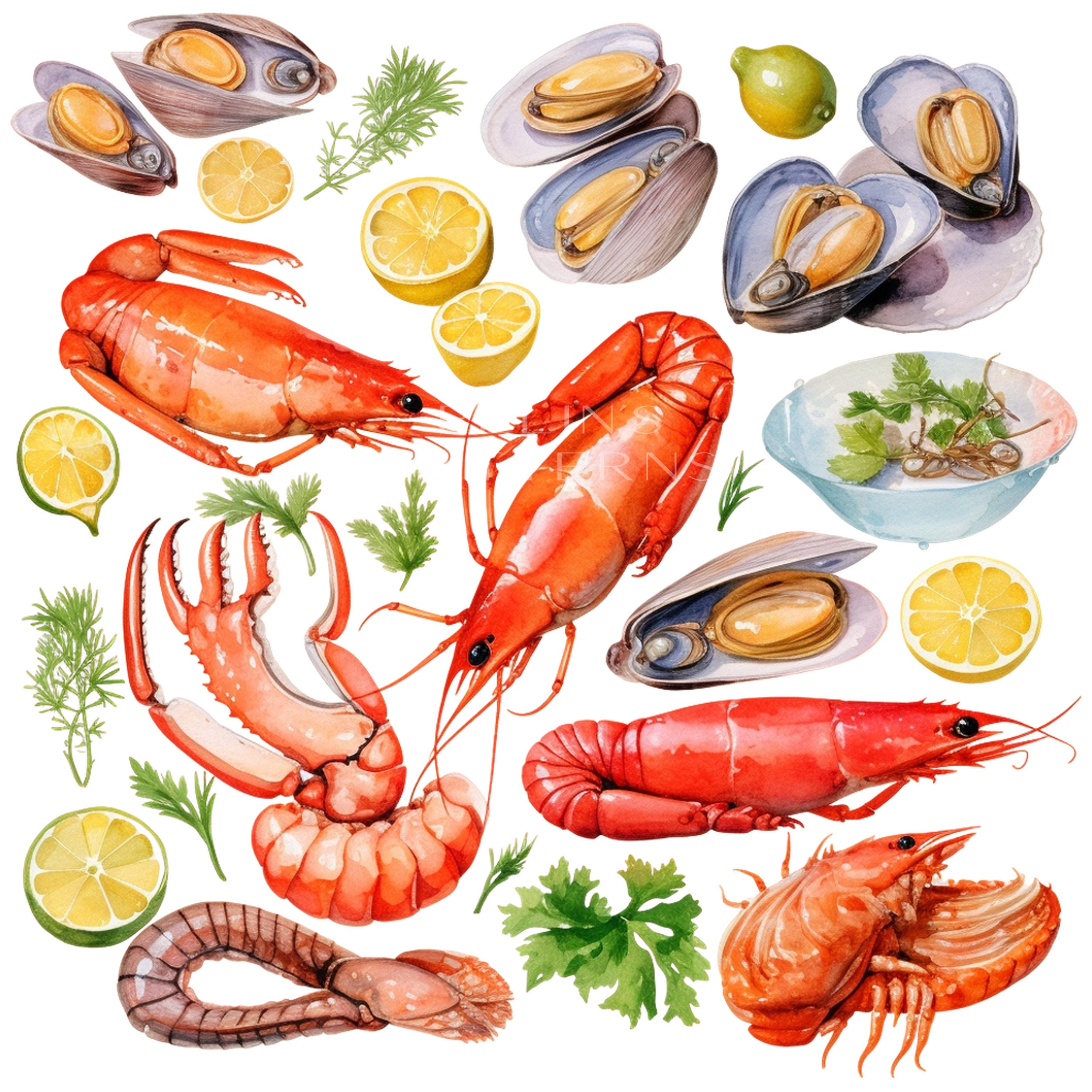 Seafood Png Clipart - Etsy