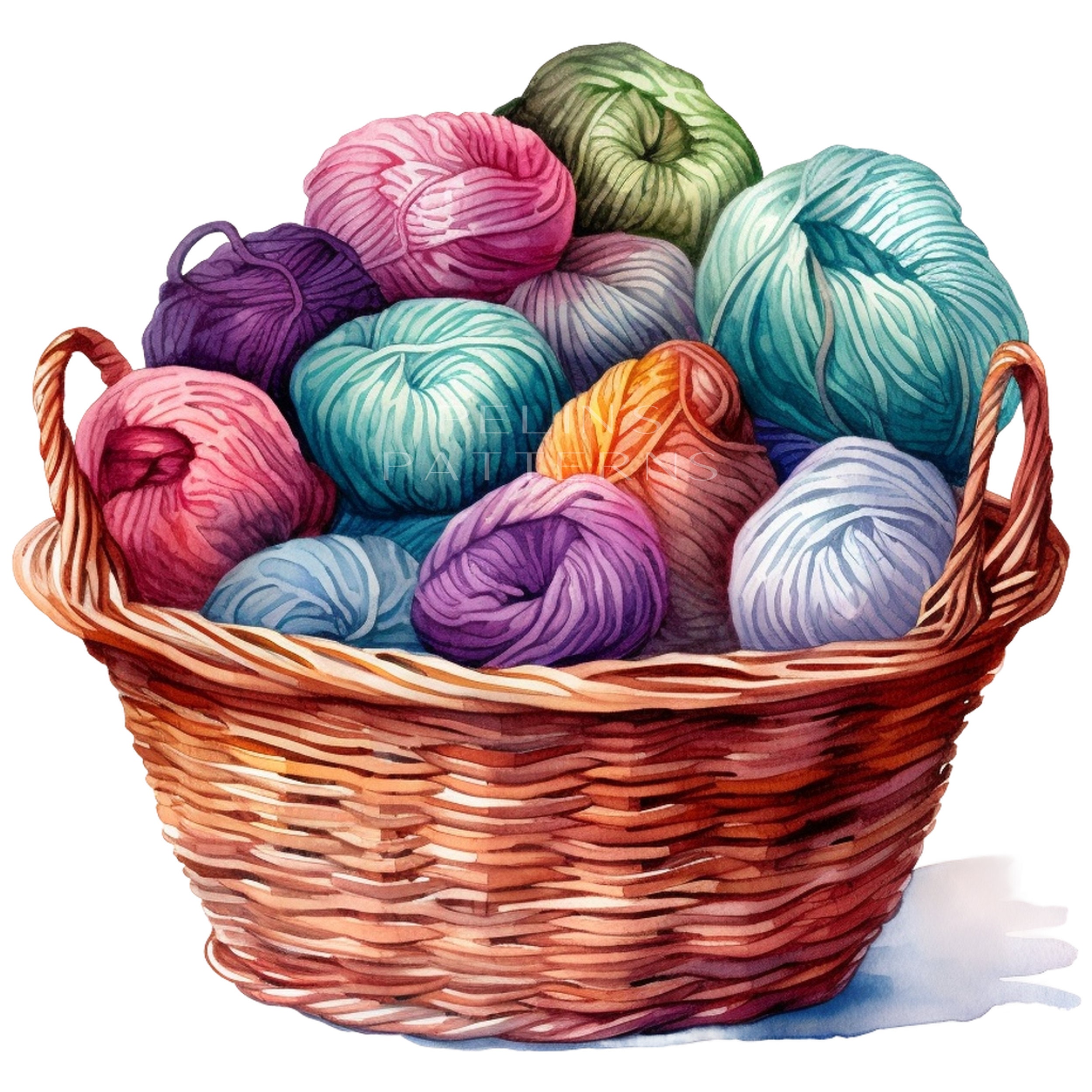 Yarn in A Basket Png Clipart - Etsy