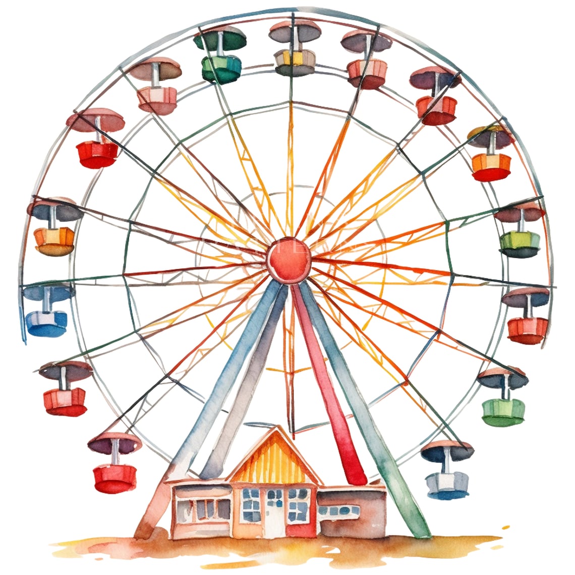 Ferris Wheel Clipart Png - Etsy