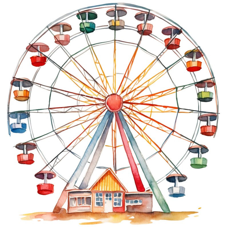 Ferris Wheel Clipart Png - Etsy