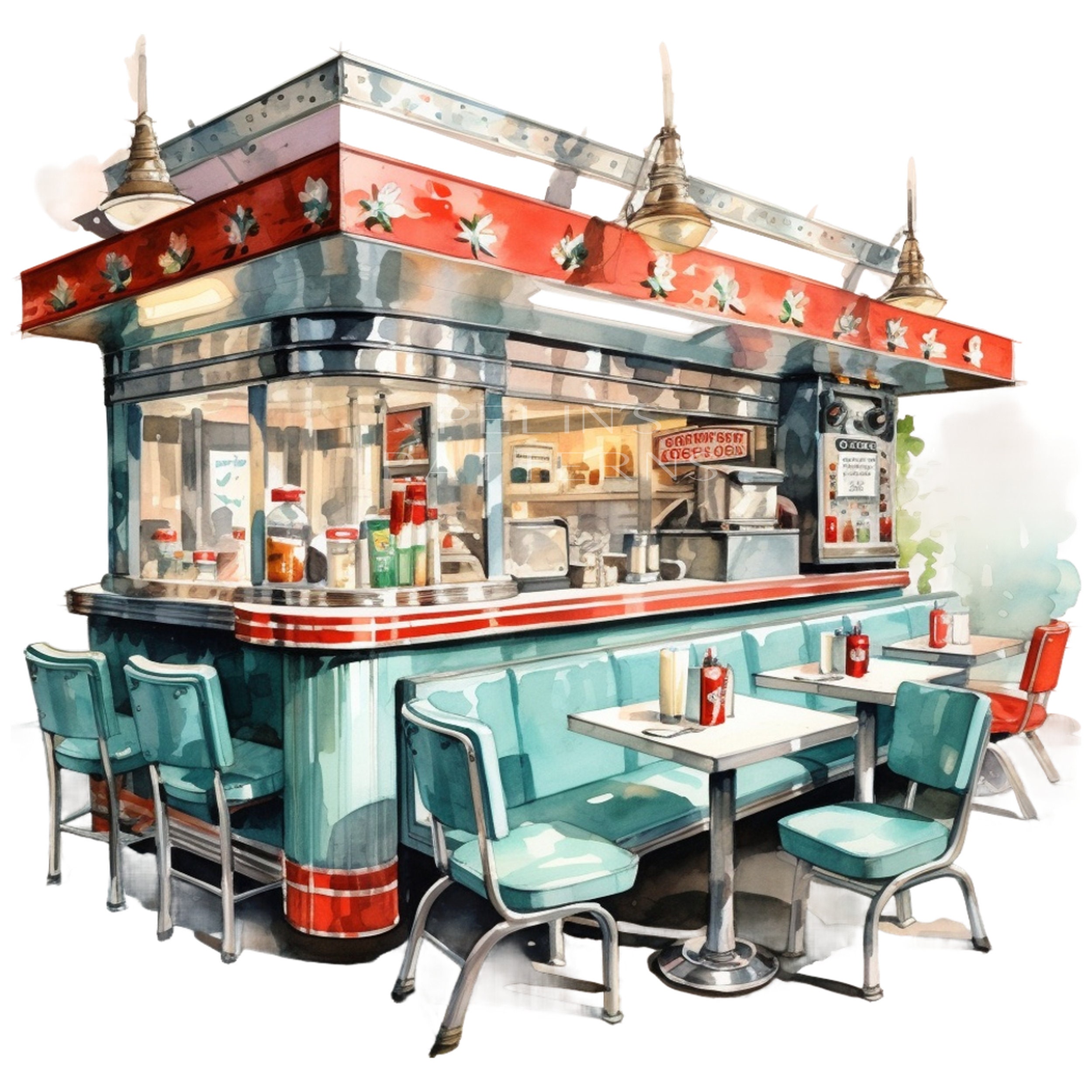 Diner Png Clipart - Etsy