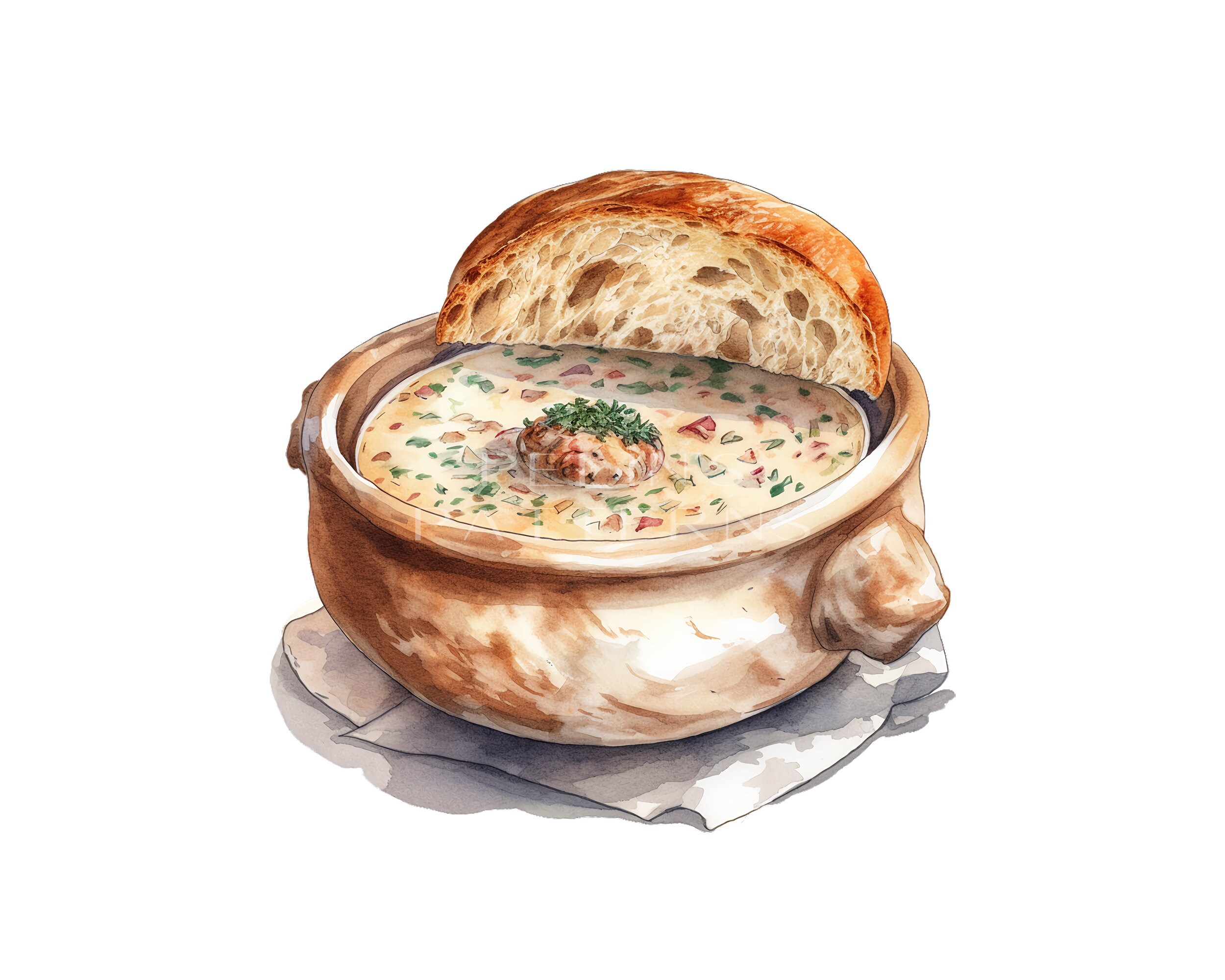 Food Clipart PNG, Clam Chowder - Etsy