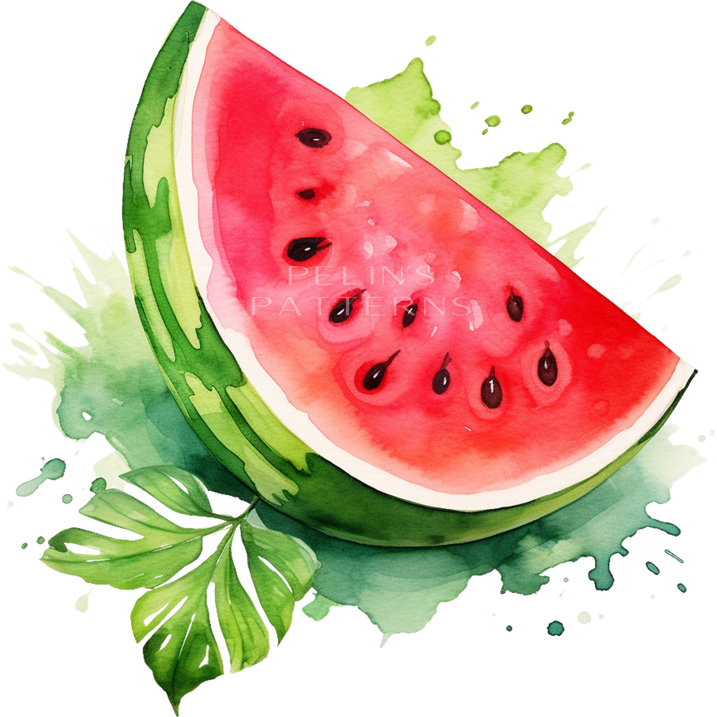 Watercolor Watermelon Clipart PNG - Etsy