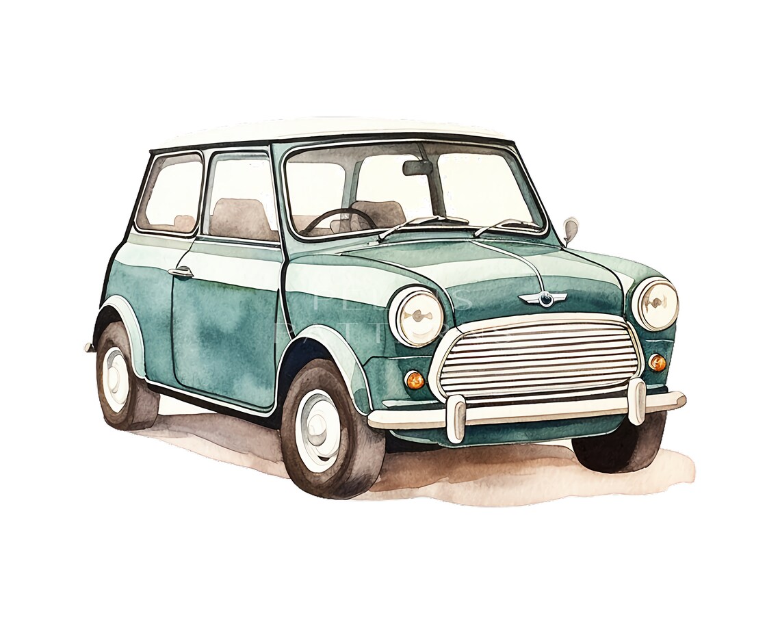 Classic Mini Cooper Clipart PNG - Etsy