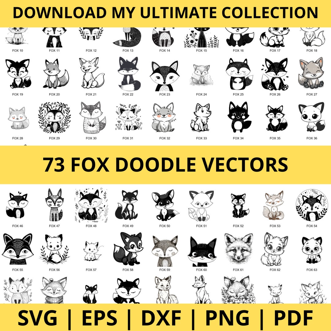 Fox SVG Bundle Set, Fox Clipart SVG - Etsy