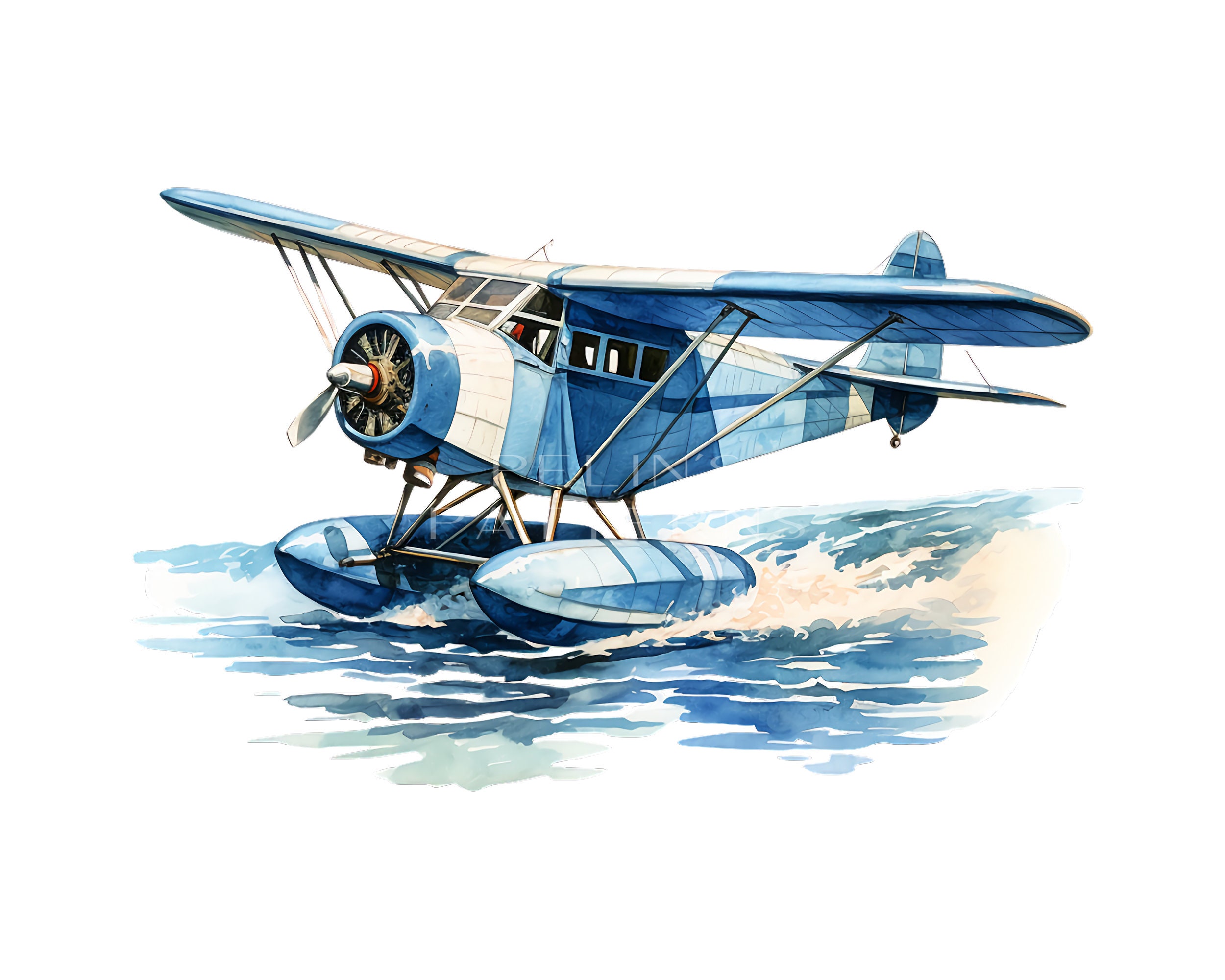 1920s Bi-wing Seaplane Clipart PNG - Etsy