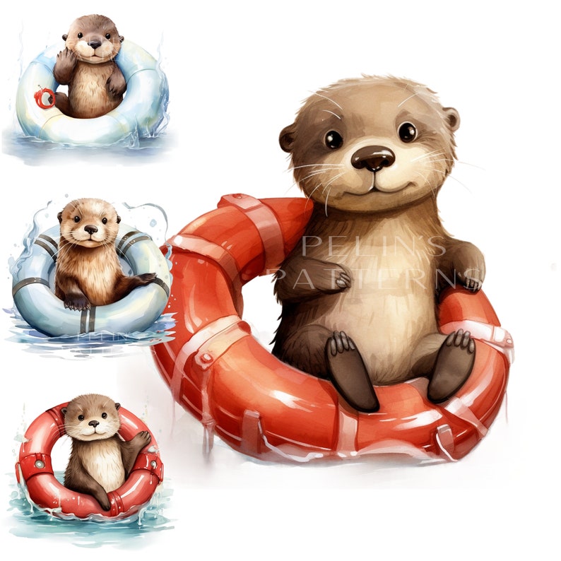 Otter Png Clipart - Etsy