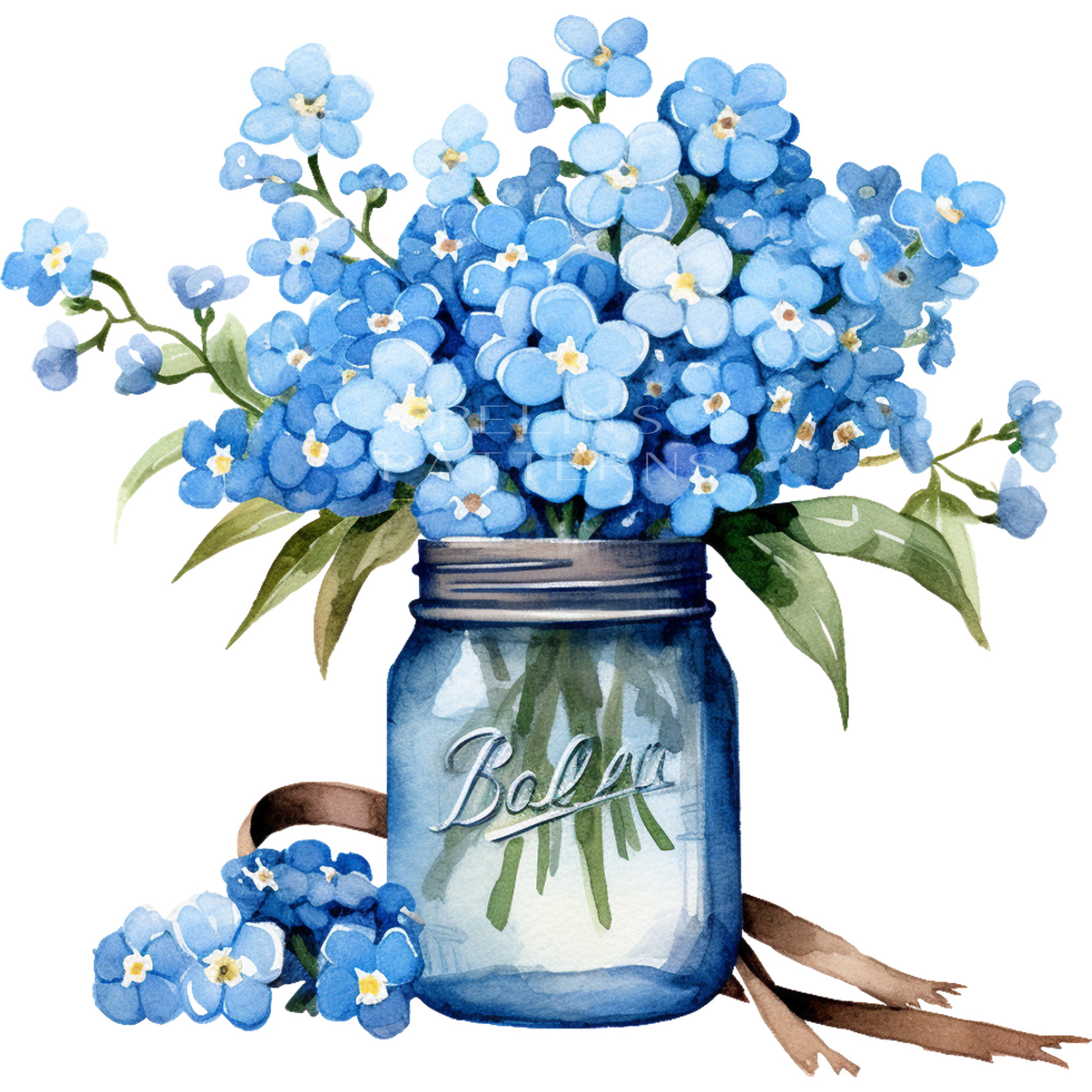 Forget-me-not PNG Clipart - Etsy
