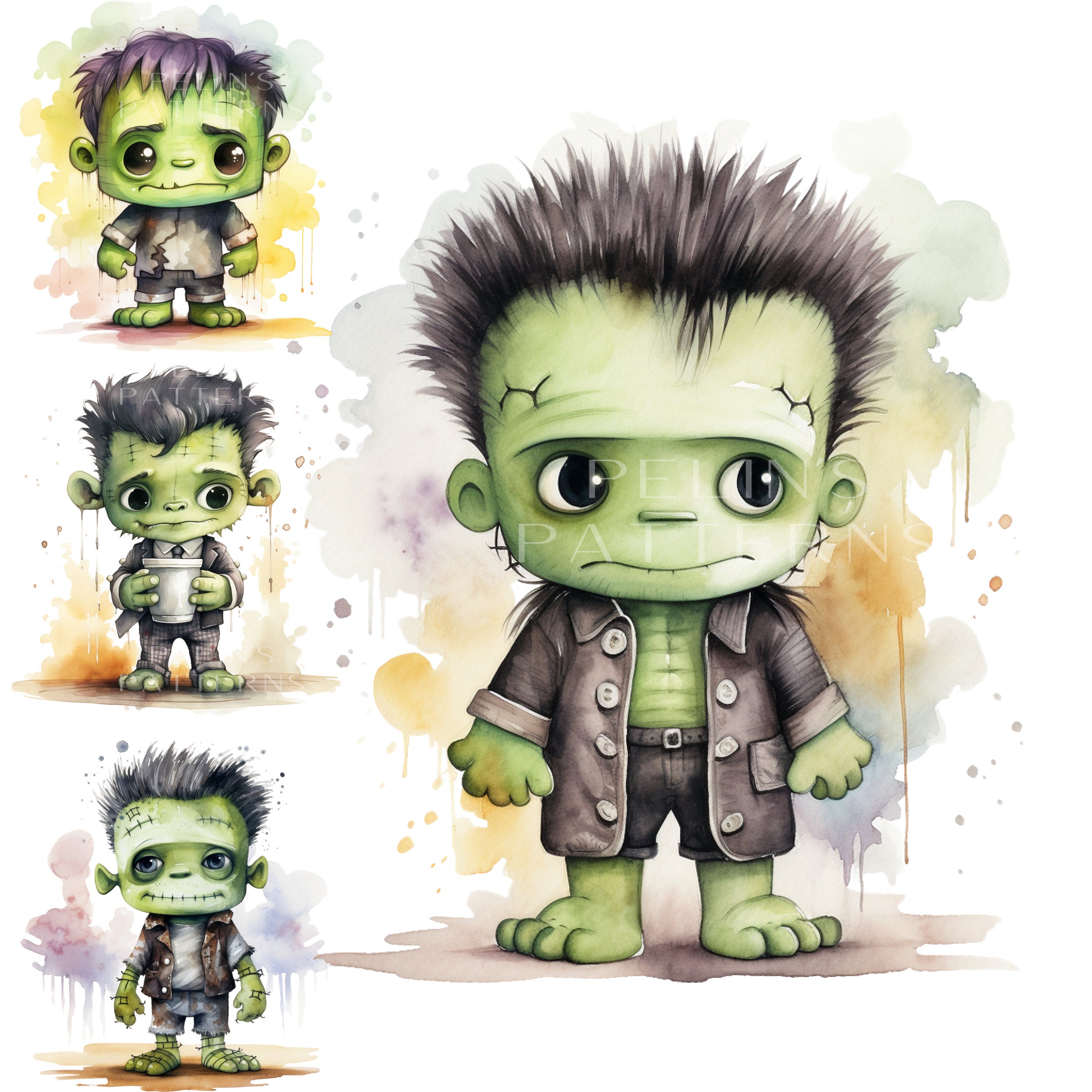 Frankenstein Clipart PNG - Etsy
