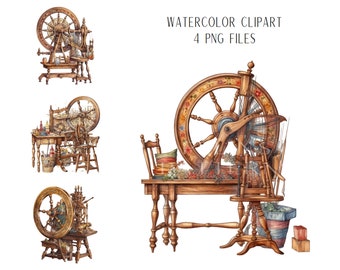 Vantage Spinning Wheel PNG Clipart, Textile Decor Clipart, Vantage ...
