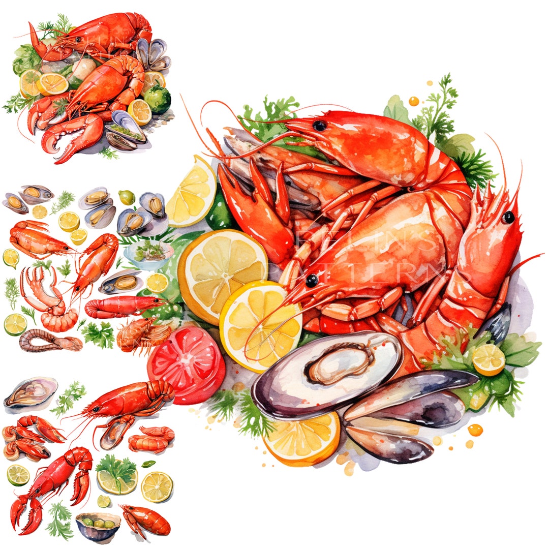Seafood Png Clipart - Etsy