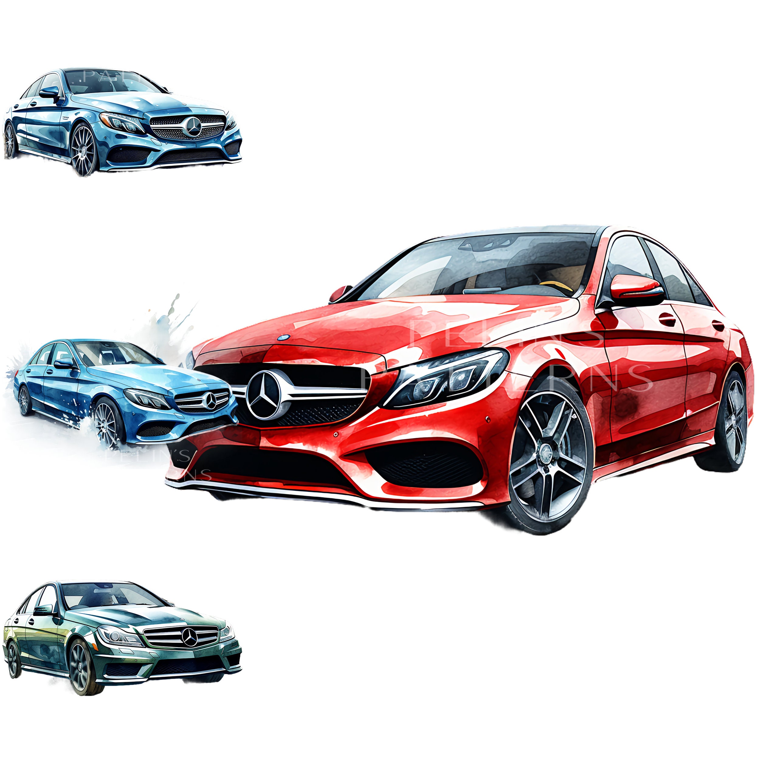 Mercedes-benz C-class Clipart PNG - Etsy