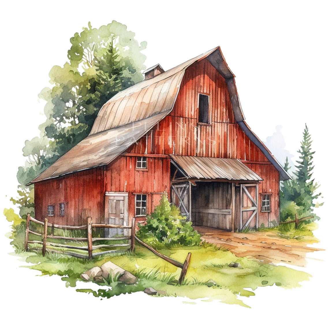 Old Barn Png Clipart - Etsy