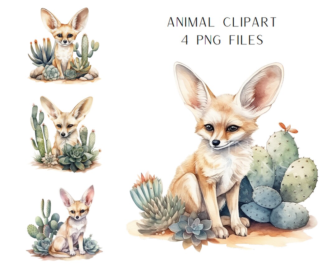Fennec Fox Clipart PNG - Etsy