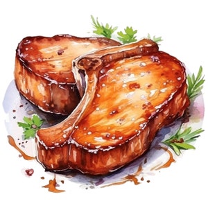 Pork Chops Png Clipart - Etsy