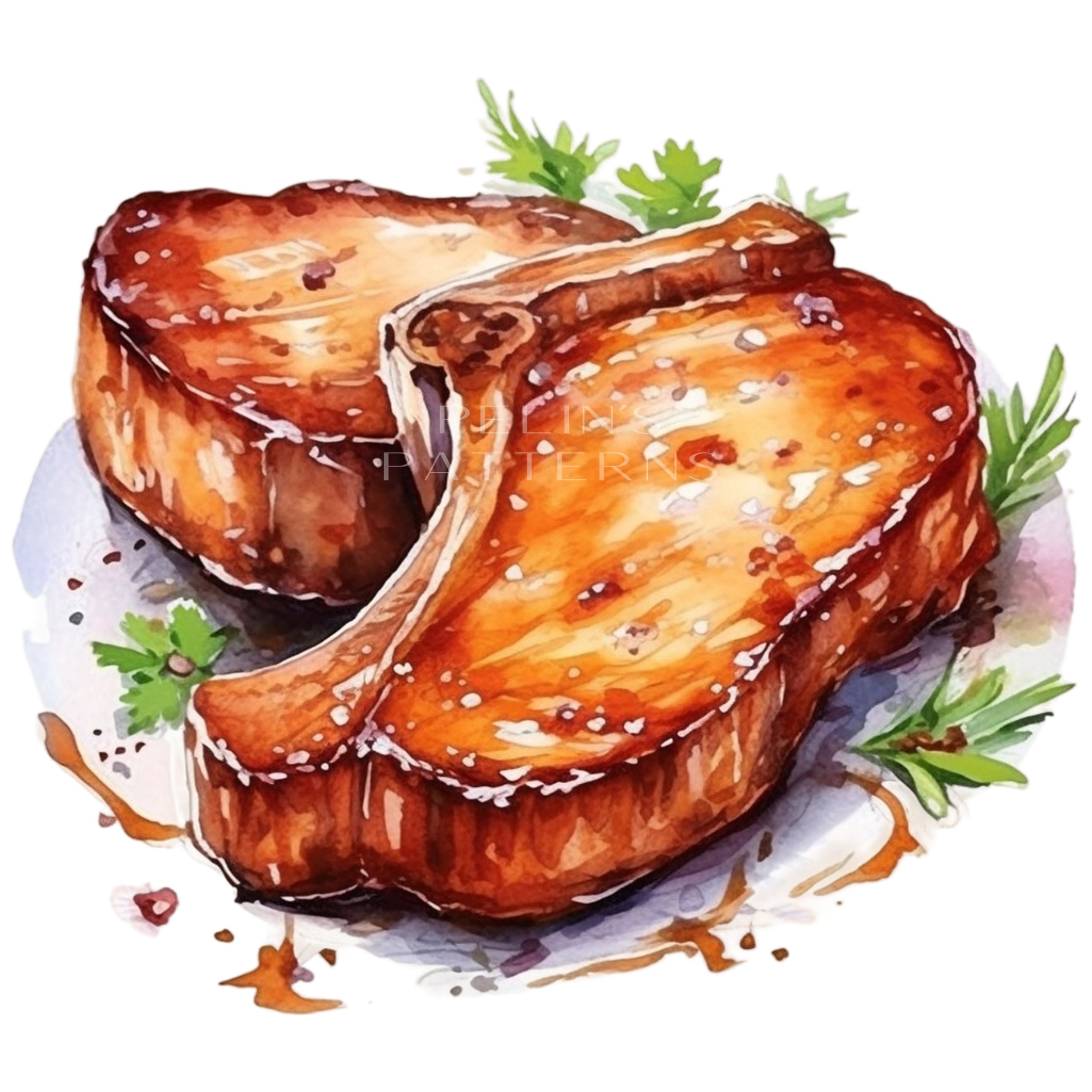 Pork Chops Png Clipart - Etsy