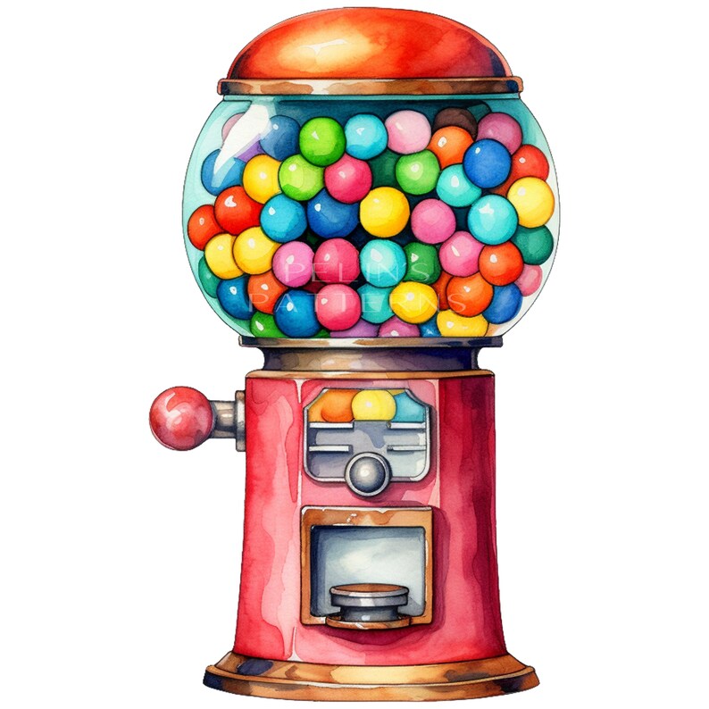 Gumball Machine Png Clipart - Etsy