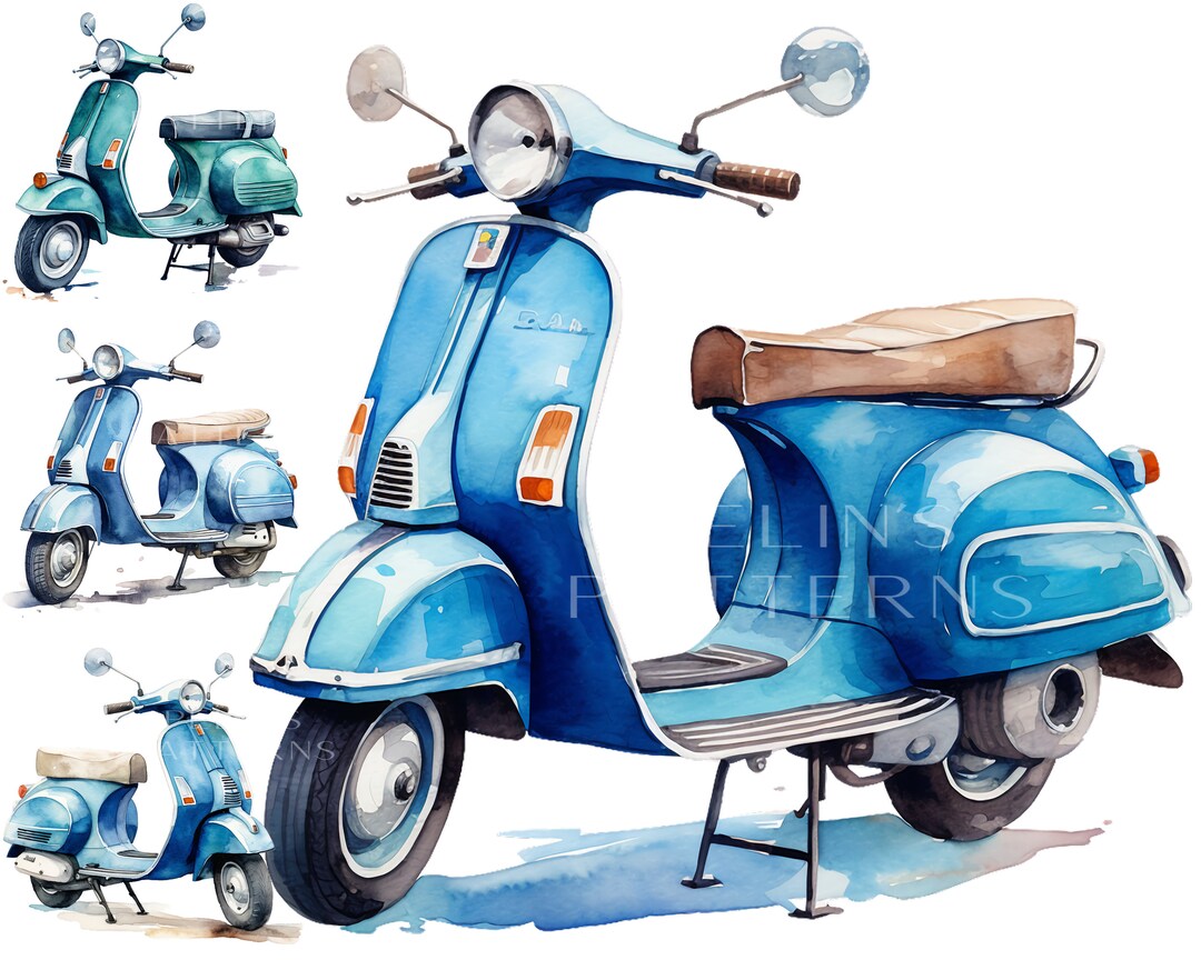Classic Vespa Piaggio Clipart PNG - Etsy