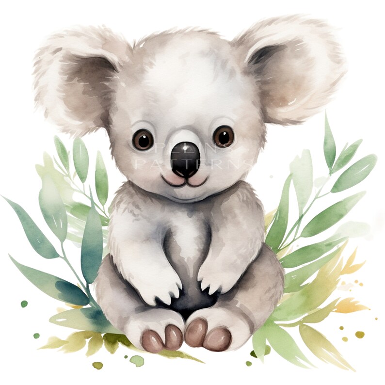 Watercolor Koala Clipart PNG - Etsy
