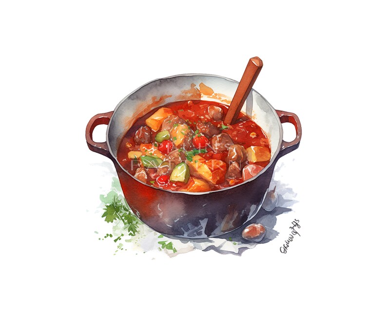 Goulash Watercolor Clipart PNG - Etsy