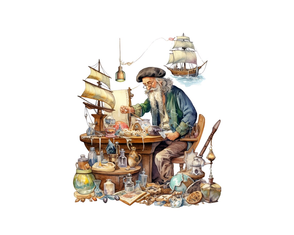 Maritime Museum Curator Clipart PNG - Etsy